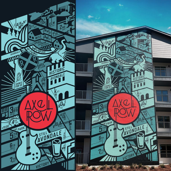 Axel Row Mural - Dobbins Group - Michael Vizzina / Design